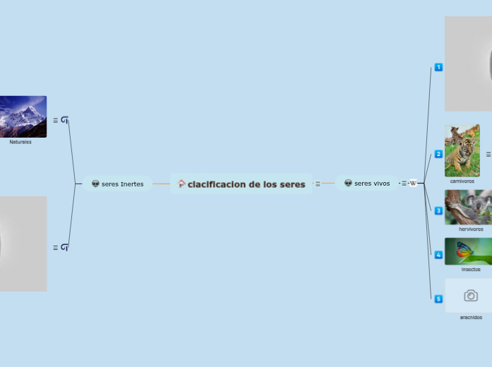 clacificacion de los seres - Mind Map